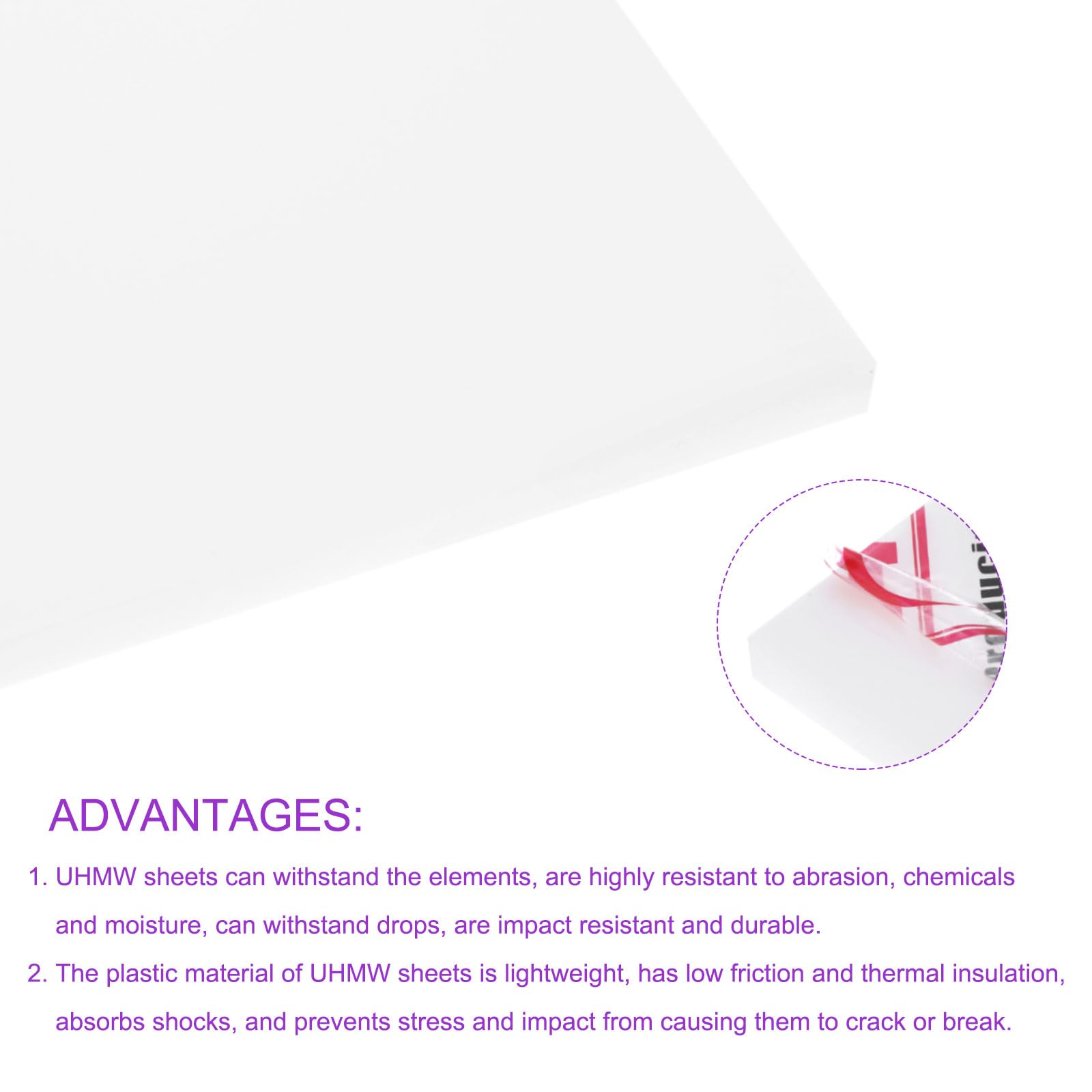 Snapklik.com : 24 X 48 X 1/8 Inch Plastic UHMW Sheets, Ultra High ...