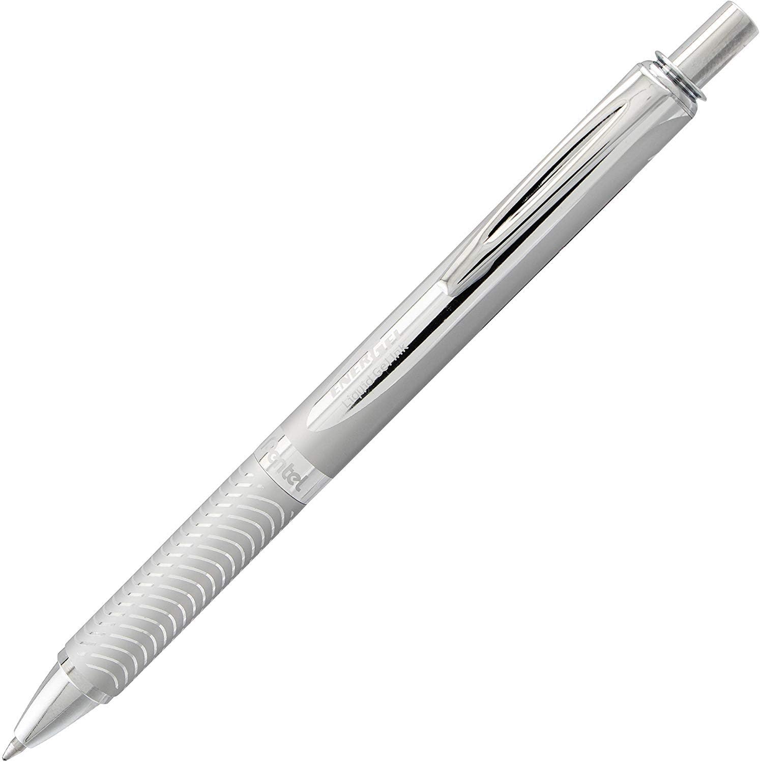 Pentel Energel Retractable Roller Ball, 0.7 mm Line Size, Chrome Barrel ...