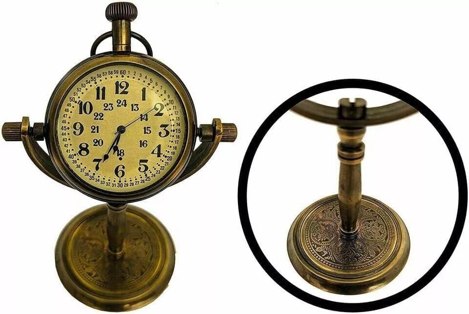 Amazon.com: Clock Desk Vintage Table Top Antique Tabletop Brass ...