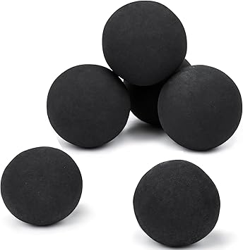 Amazon.com: GRISUN Ceramic Fire Balls, 5 Inch Set of 6 Round Fire ...