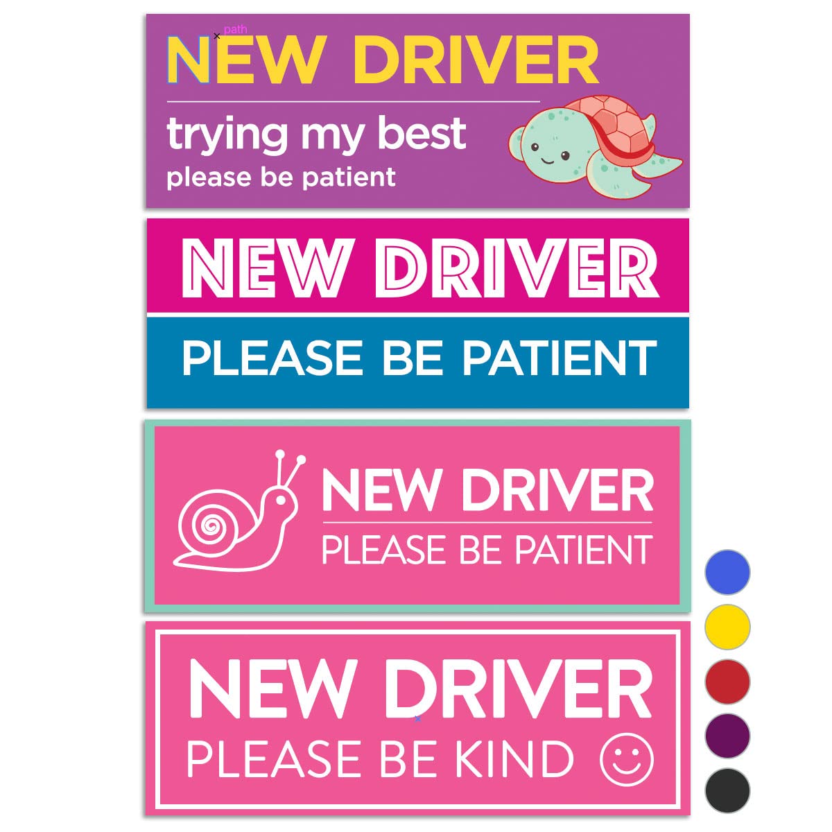 Snapklik.com : Rio Salto 4-Pack Large New Driver Car Sticker Please Be ...