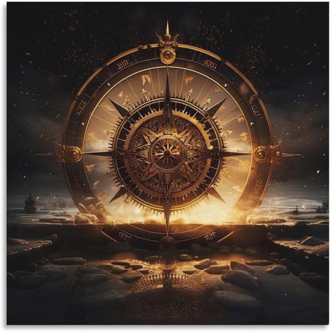 Amazon.com: Landscaping Poster Norse Mythology Rune Compass Symbol ...