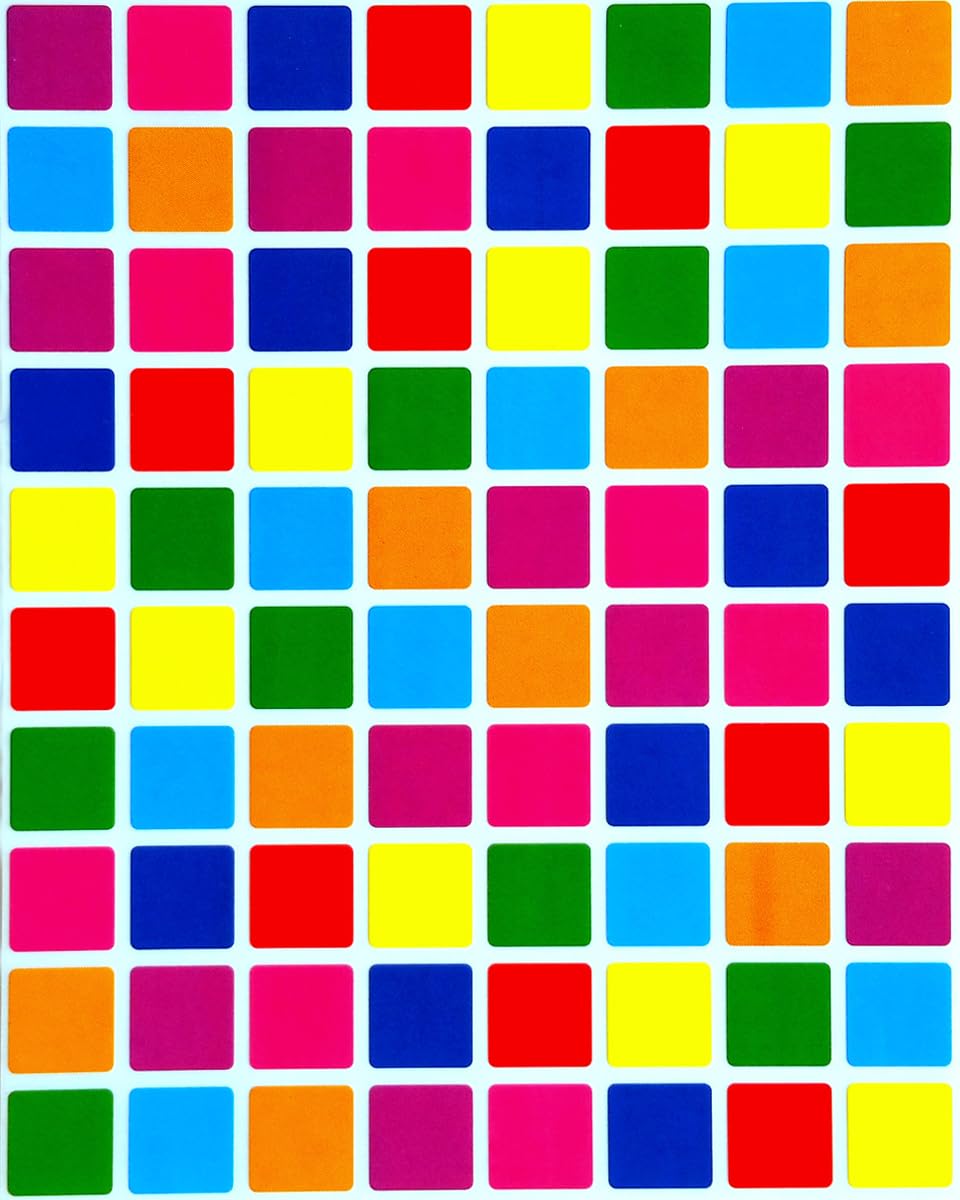 Amazon.com : Royal Green 1/2 inch Square Label Stickers Assorted Color ...