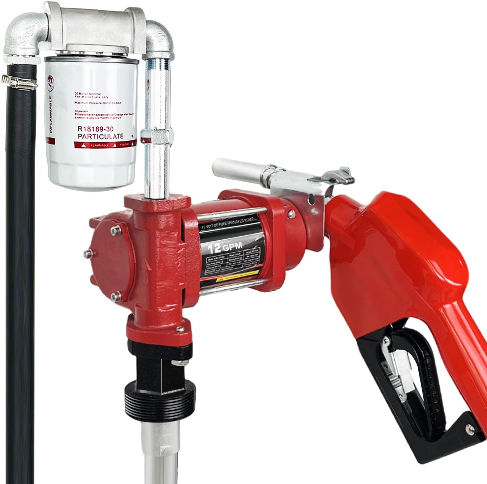 Amazon.com: Handor 12V 25 GPM Fuel Transfer Pump with Discharge Hose ...