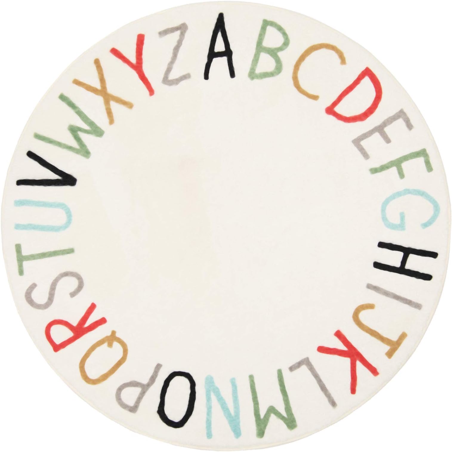 Amazon.com: ABC Round Rug for Kids Soft Alphabet Nursery Area Rug Boys ...