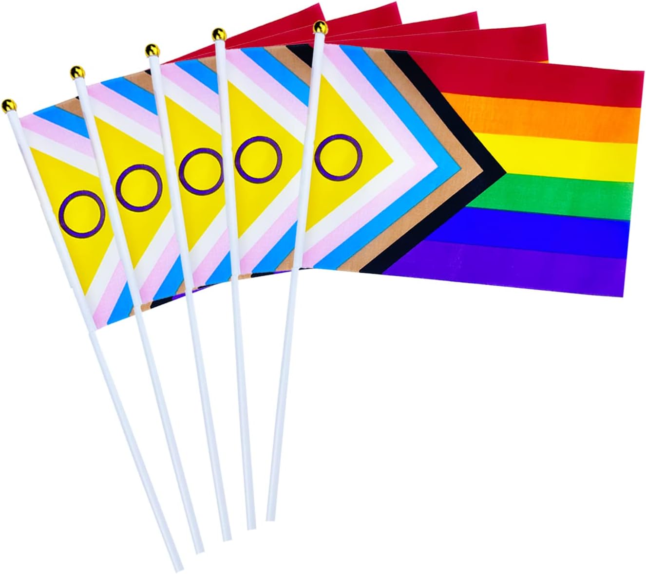 Amazon.com: 300 Pack Pride Mini Flag Small Progress Rainbow Flag Hand ...