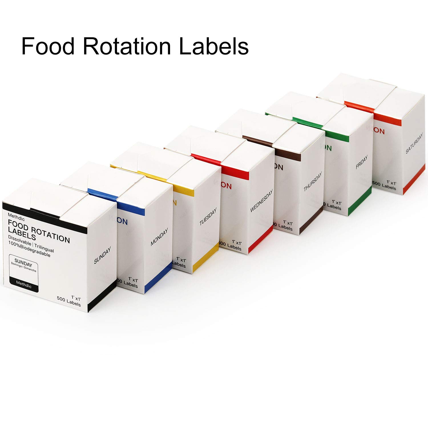 Methdic Dissolvable Food Rotation Labels Day of The Week Stickers 500 ...