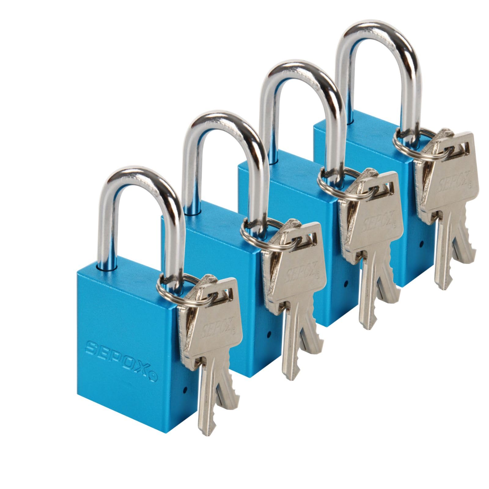 SEPOX® Ultra Rust-Resistant Weatherproof Padlocks, Blue Aluminum Set of ...