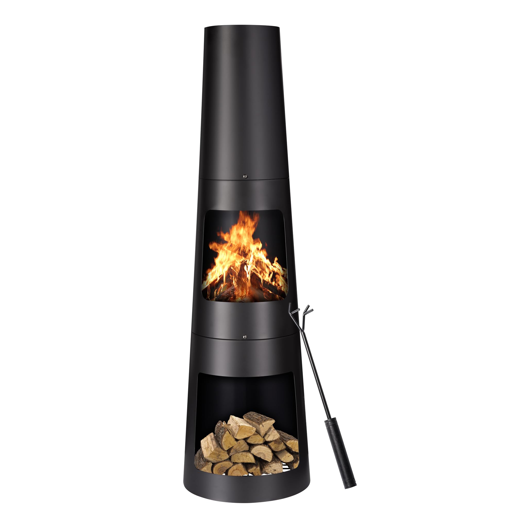 Amazon.com : Chiminea Outdoor Fireplace, Cast Iron Chiminea 49.3 Inch ...