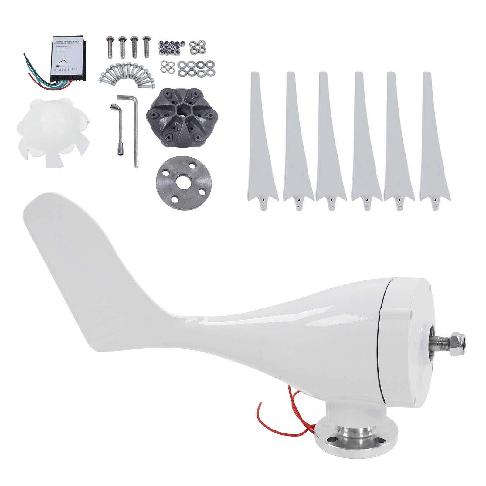 Buy Omabeta 300W Wind Turbine, Wind Generator Kit 6 Blades Low Speed Starting Horizontal Shaft 3 ...