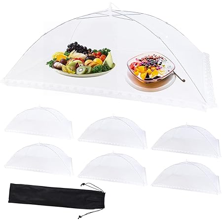Amazon.com: 7 Pack Food Covers,Pop-Up Food Tents,1 Extra Large(40"X24") & 6 Large(17"x 17") Mesh ...