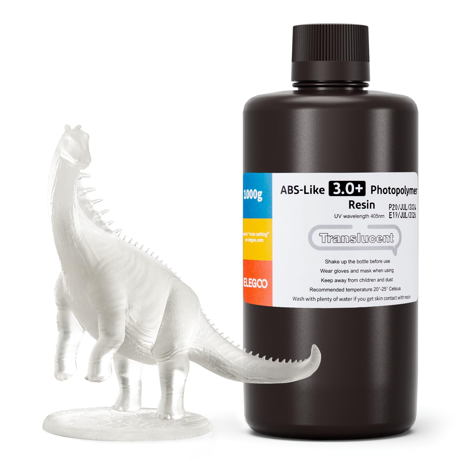 Snapklik.com : ABS-Like 3.0+ 3D Printer Resin Translucent 1000g, High ...