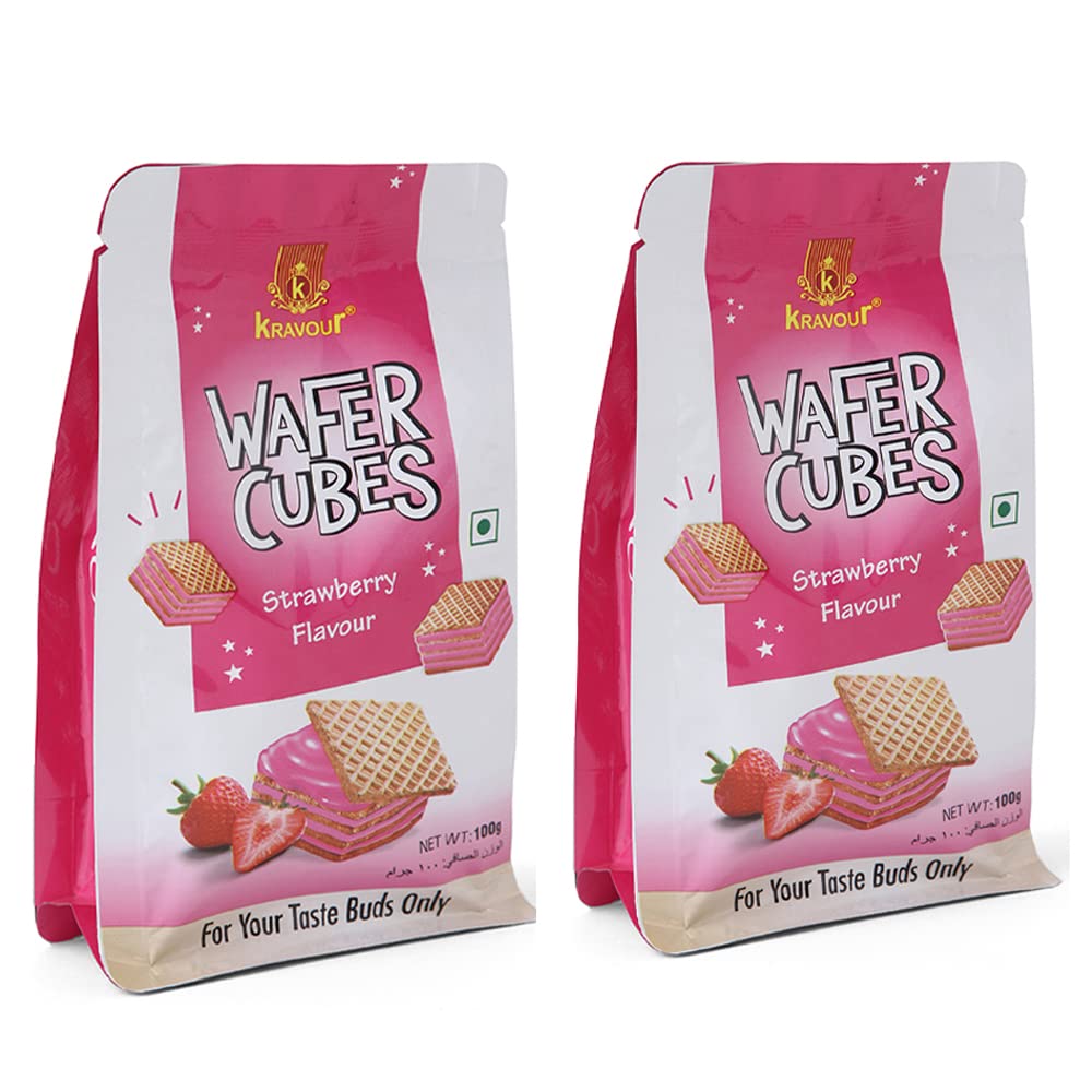 Kravour Strawberry Wafer Cubes 100GM (6) : Amazon.in: Grocery & Gourmet ...