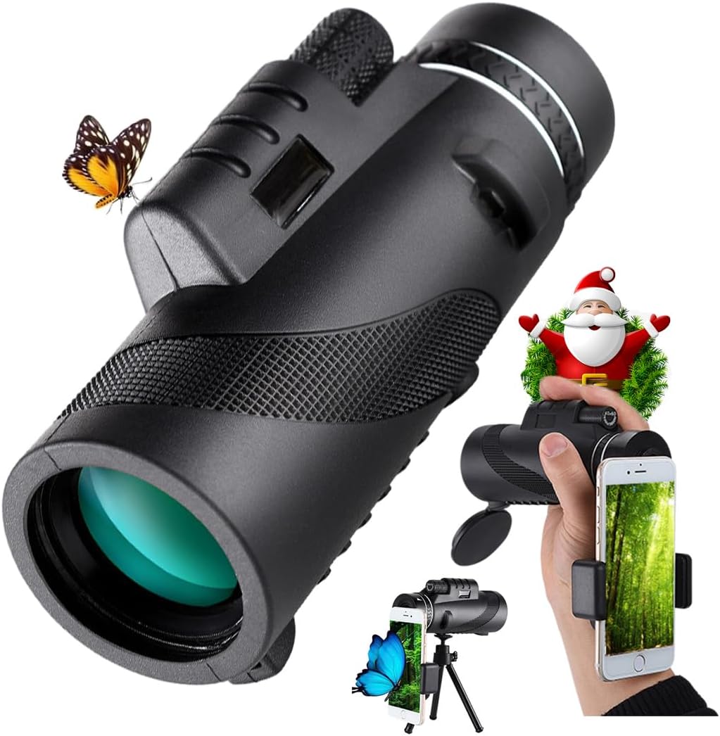 40X60 Monocular Telescope with Smartphone Tripod True HD High Power ...