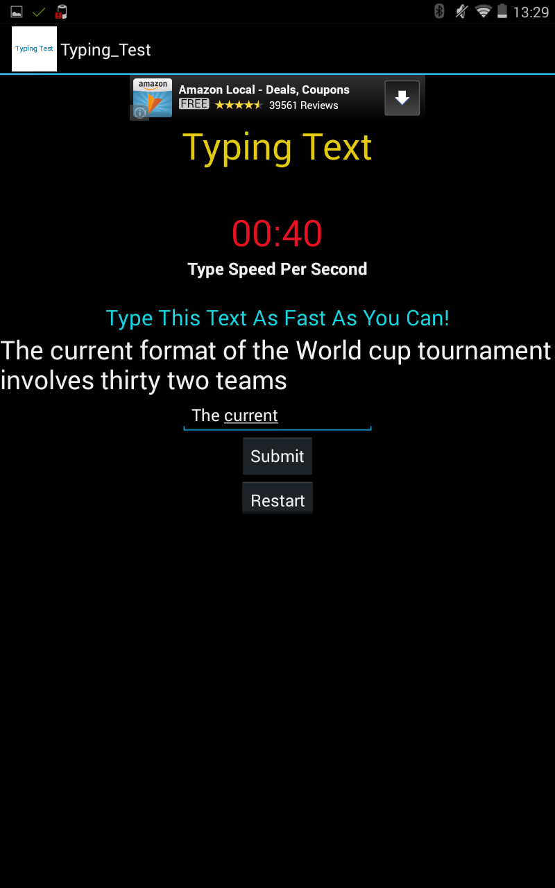 Typing Test - App on Amazon Appstore