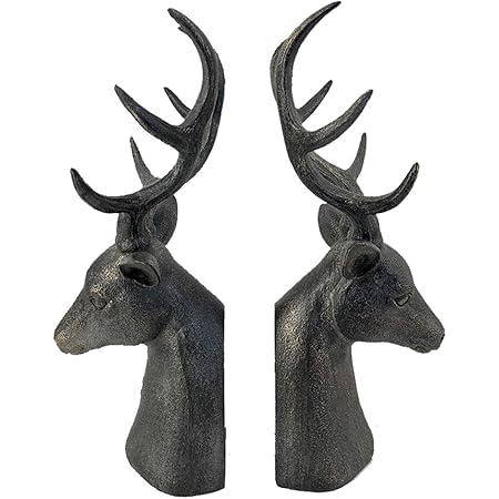 Amazon.com: Comfy Hour Farmhouse Collection Resin Set of 2, Deer Head ...