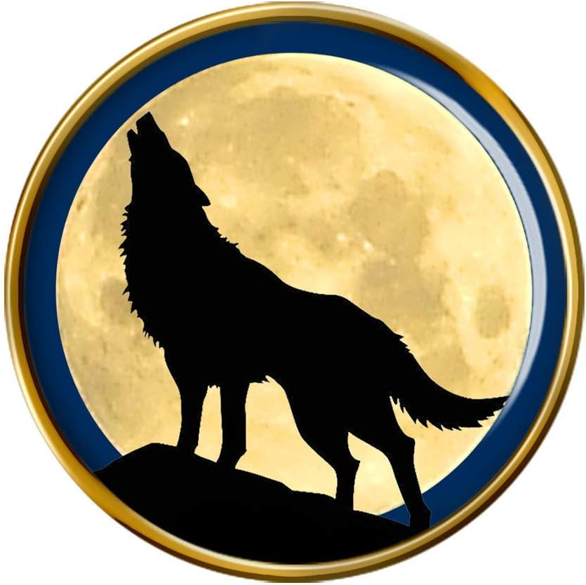 Howling Wolf Pin Badge : Amazon.co.uk: Fashion