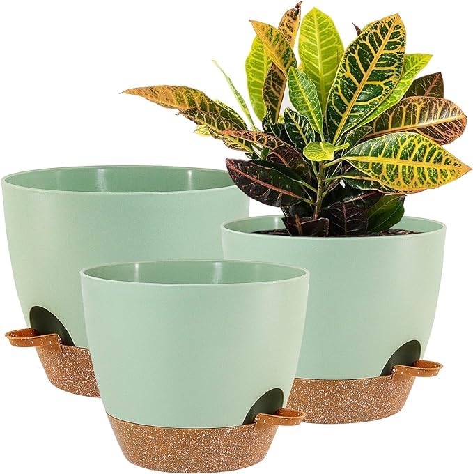 Amazon.com : UOUZ 10/9/8 inch Self Watering Pots, Set of 3 Plastic ...