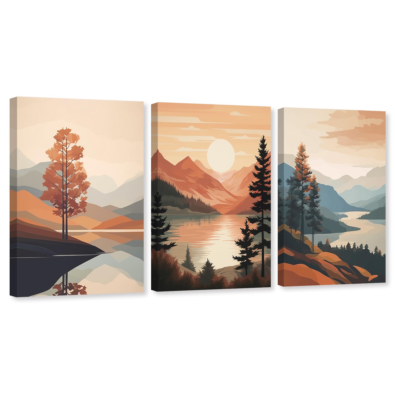 Amazon.com: ARTZGX Boho Canvas Wall Art 3 Piece Minimalist Bohemia ...