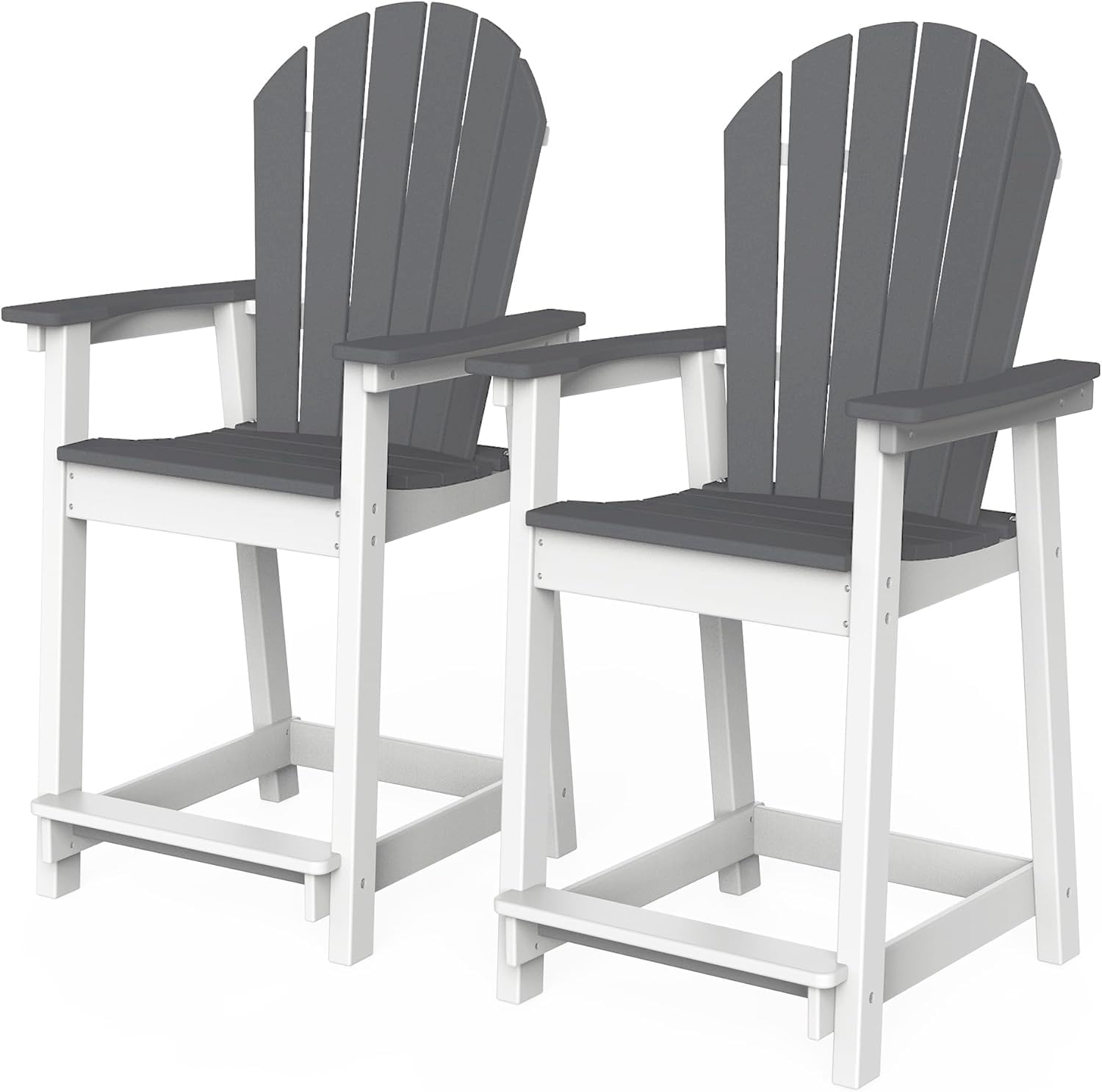 Amazon.com : OTSUN Outdoor Tall Adirondack Chairs Set of 2, Patio Bar ...