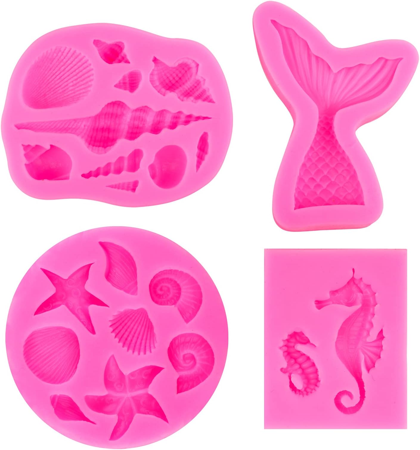 DIY Marine Themed Silicone Mould Set, Mermaid Theme Silicone Baking ...