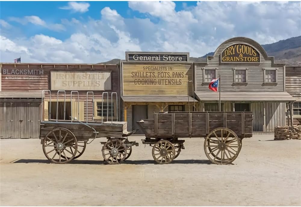 Amazon.com : CRTPOD 7x5ft Western Town Backdrop for Photography Cowboy ...