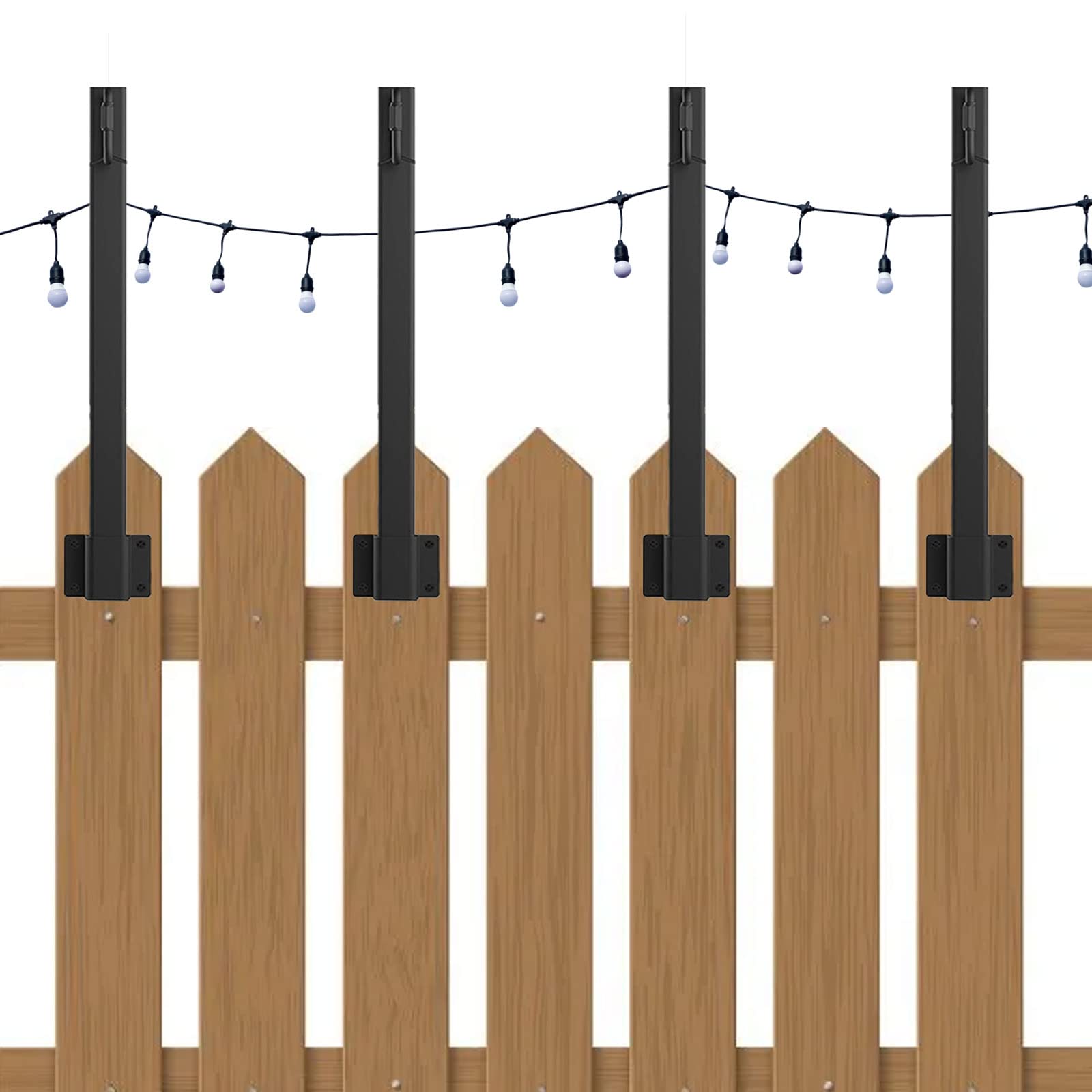 mumisuto 4Pcs String Light Pole Festoon Pole, 15.75 Inch Metal Festoon ...