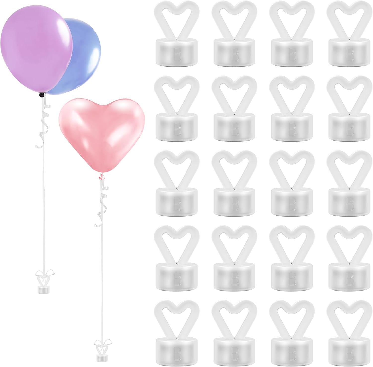 Amazon.com: Balloon Weights, 20pc Heart Shaped Balloon Weights, White ...