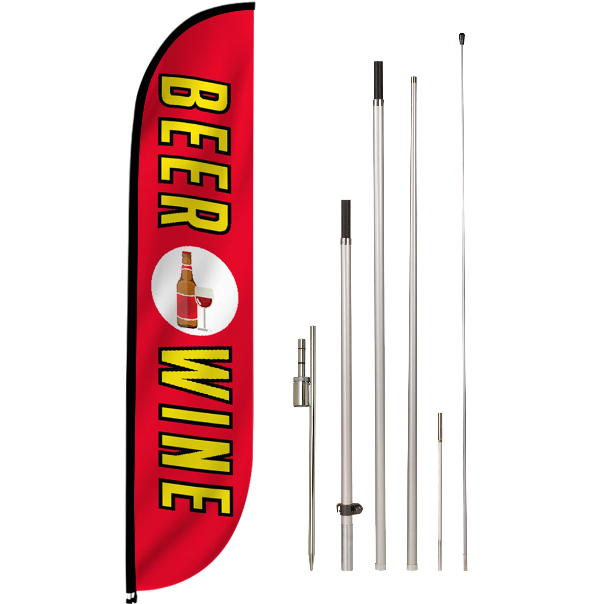 LookOurWay Bar & Restaurant Themed 12-Feet Tall Feather Flag Complete ...