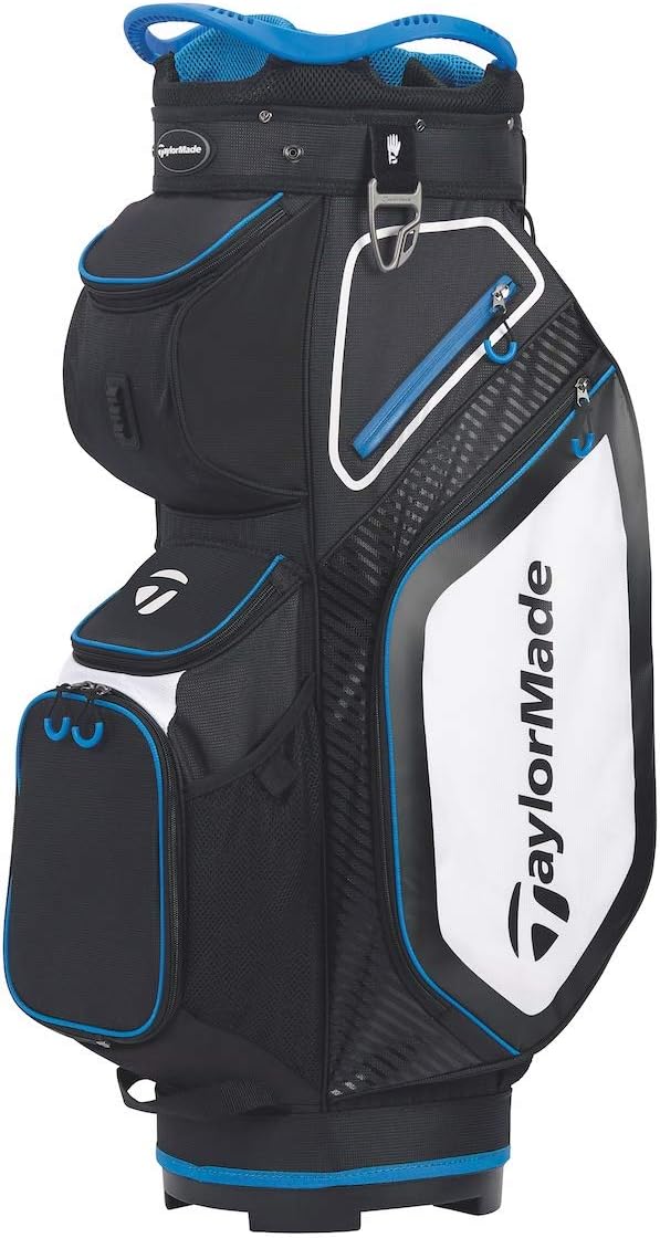 TaylorMade Unisex's TM20 Cart 8.0 Bag Black White Blue Cart Bag, Black ...
