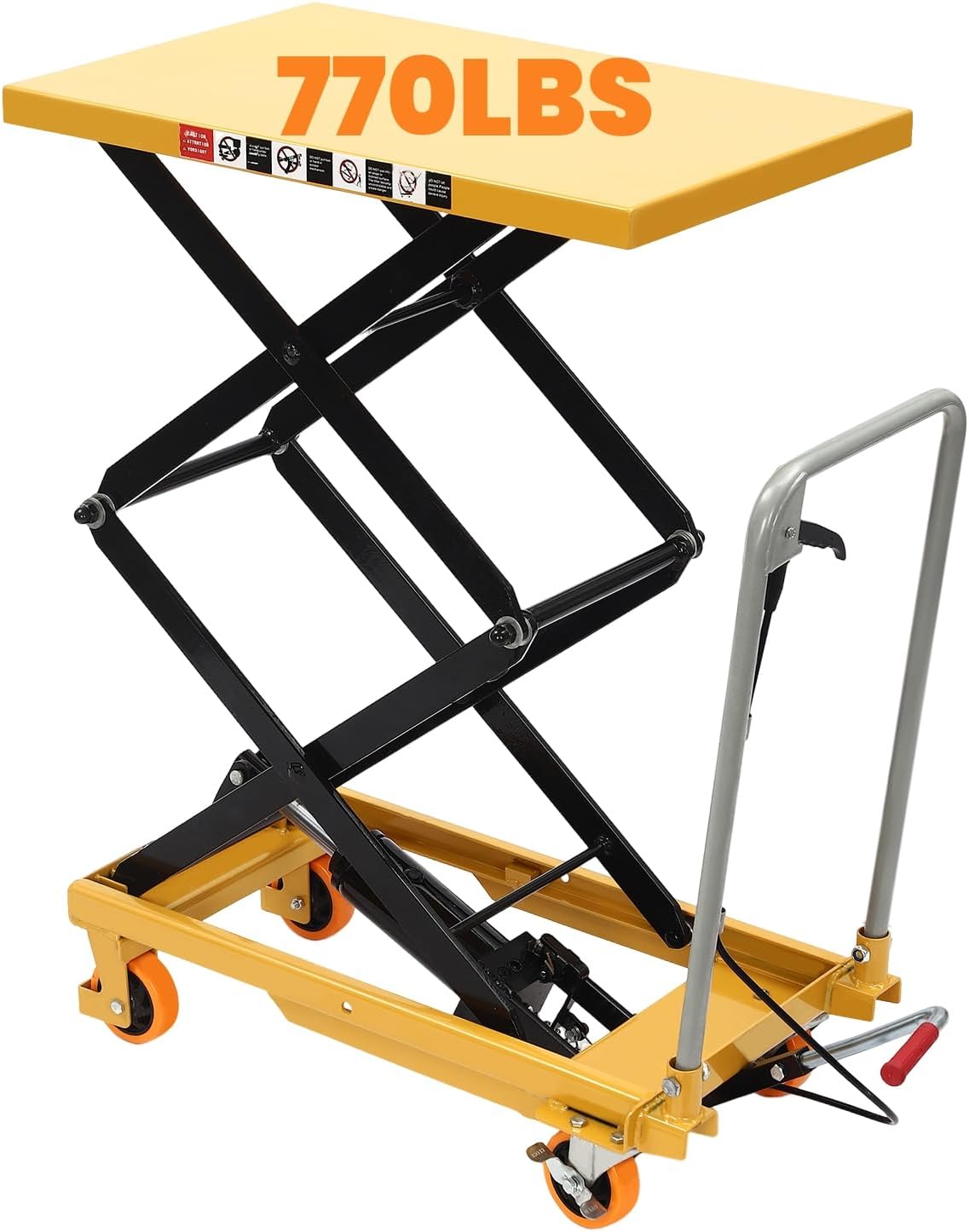 Amazon.com: KAFLLA Double Scissor Hydraulic Lift Table Cart, 11" - 50 ...
