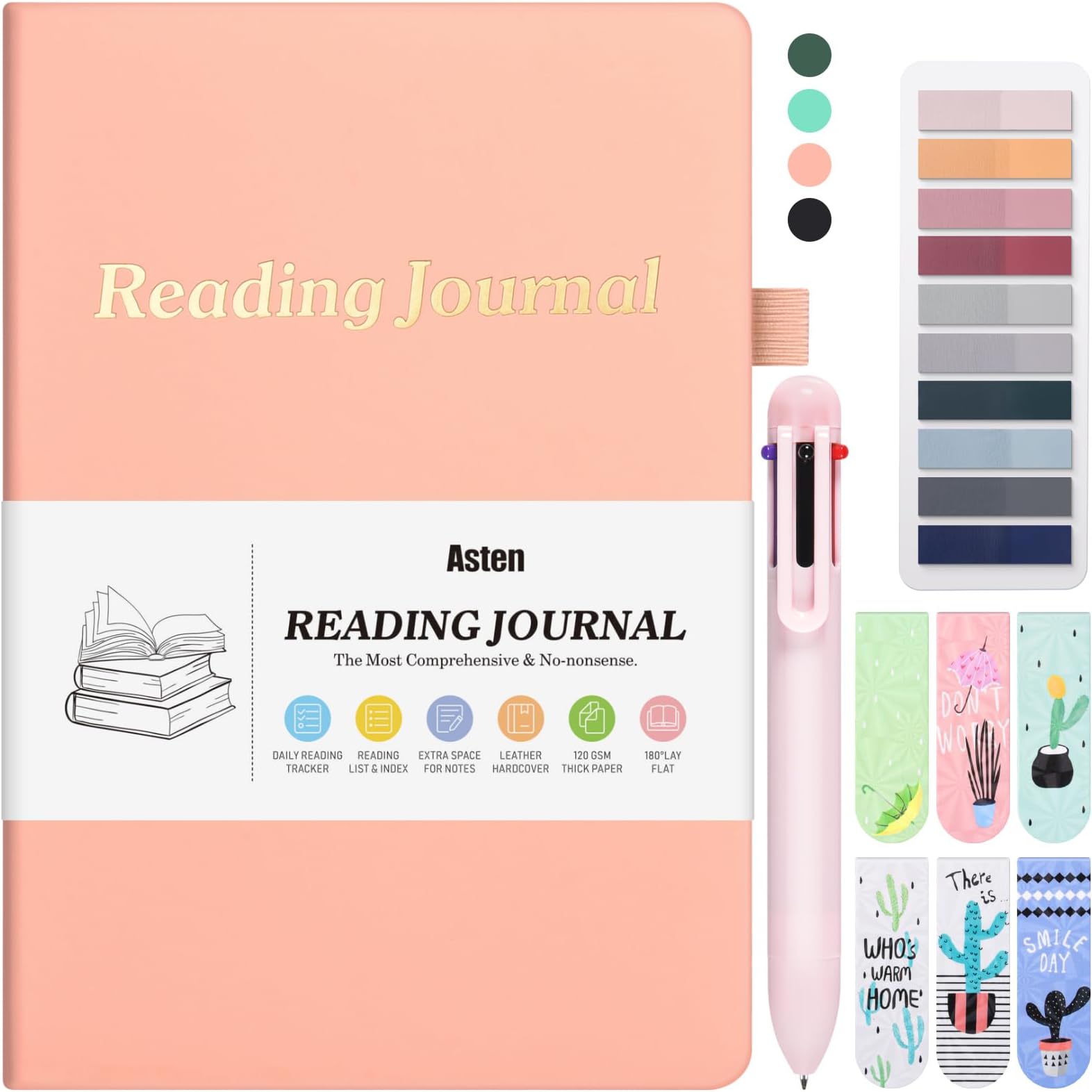 Amazon.com : Reading Journal with Bookmarks, Book Tabs, Multicolor Pen ...