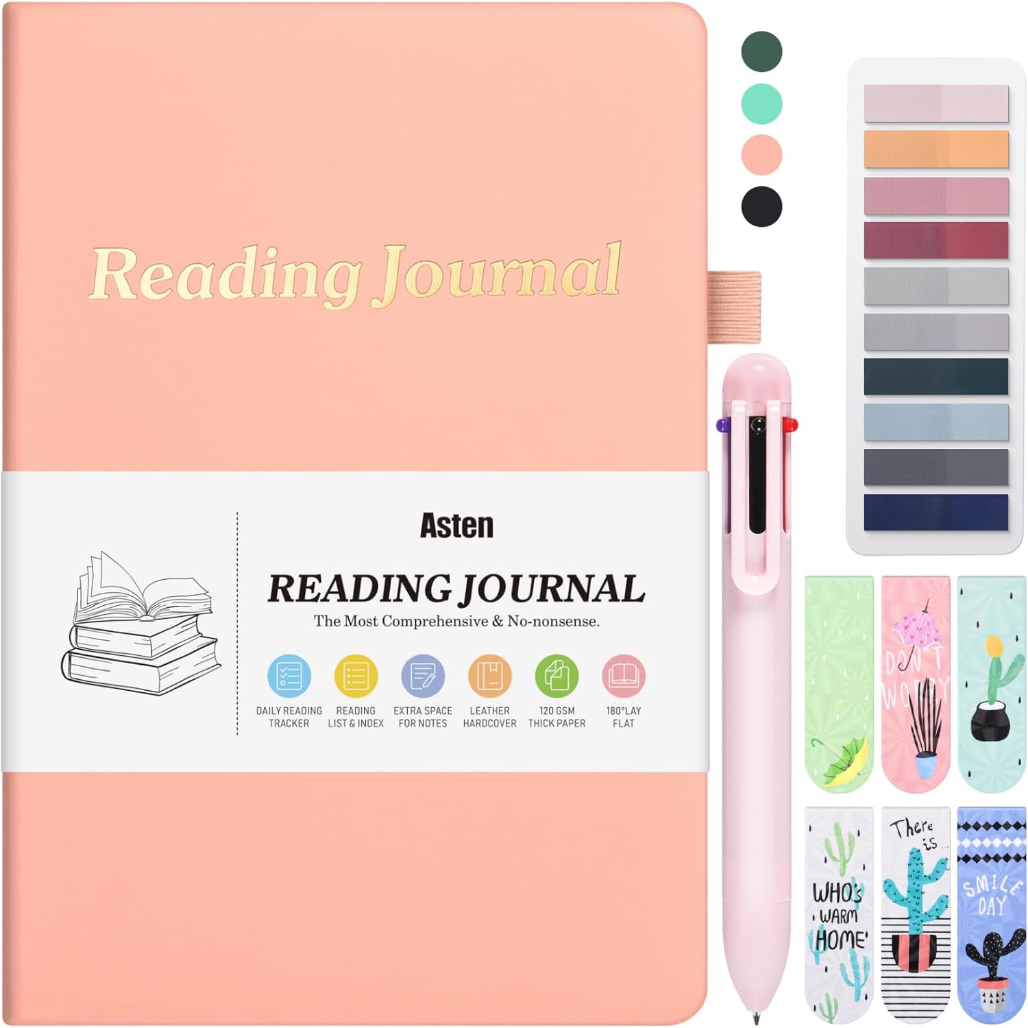 Reading Journal with Bookmarks, Book Tabs, Multicolor Pen, Book Journal ...