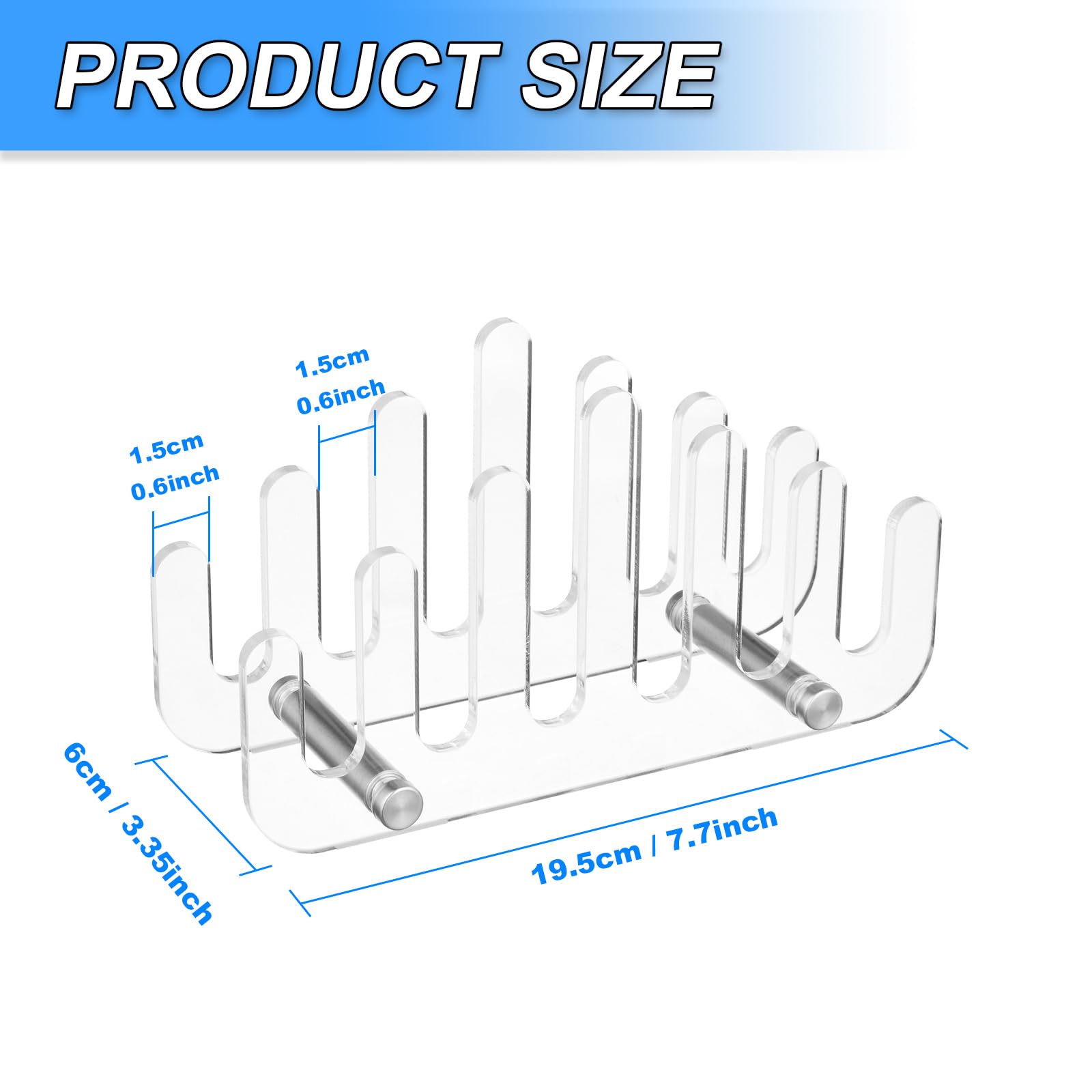 Snapklik.com : Clear Acrylic Coaster Holder, 6 Grids Anti Slip Coaster ...