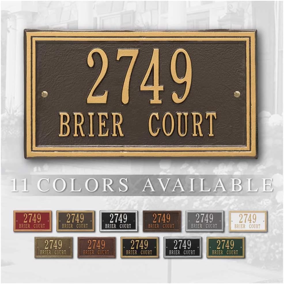 Amazon.com: Whitehall™ Personalized Cast Metal Address plaque - The ...