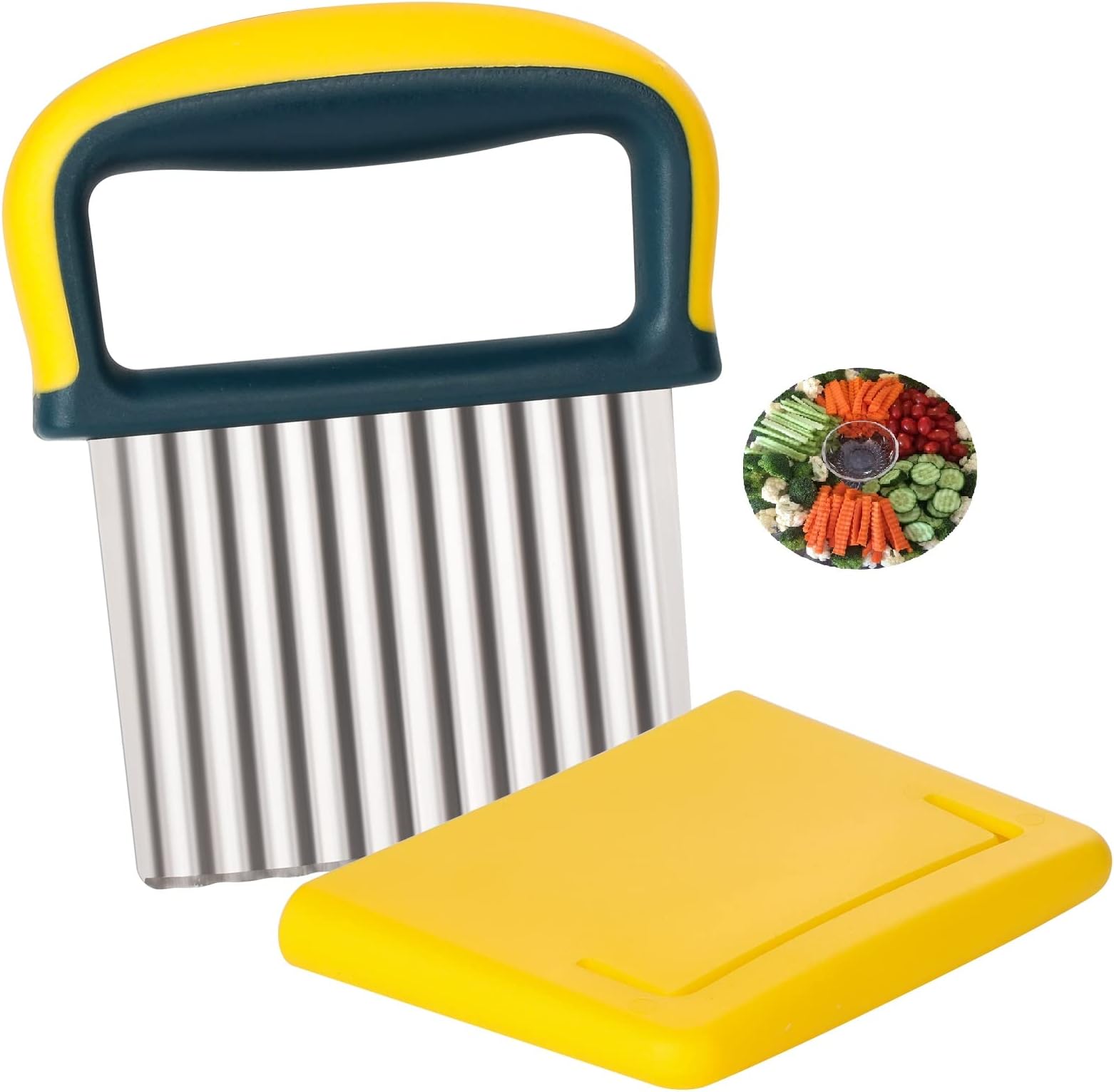 Amazon.com: Crinkle Cutter Wavy Blade Chips Cutter French Fry Slicer ...