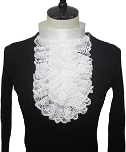 Amazon.com: Neck Tie Victorians Colonial Ruffle Lace Jabot False Collar ...