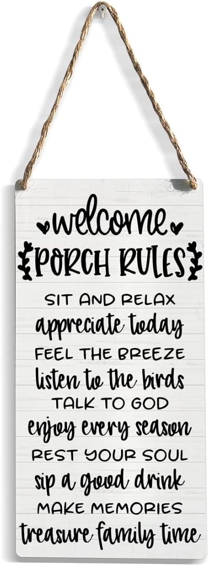 Amazon.com: Young's Wood Front Porch Rule Sign, 31" : Patio, Lawn & Garden