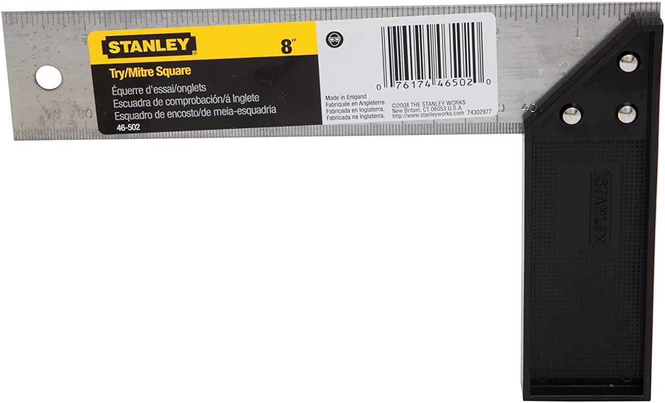 Amazon.com: Stanley 46-502 8 Inch Try/Mitre Square Aluminum,Plastic ...