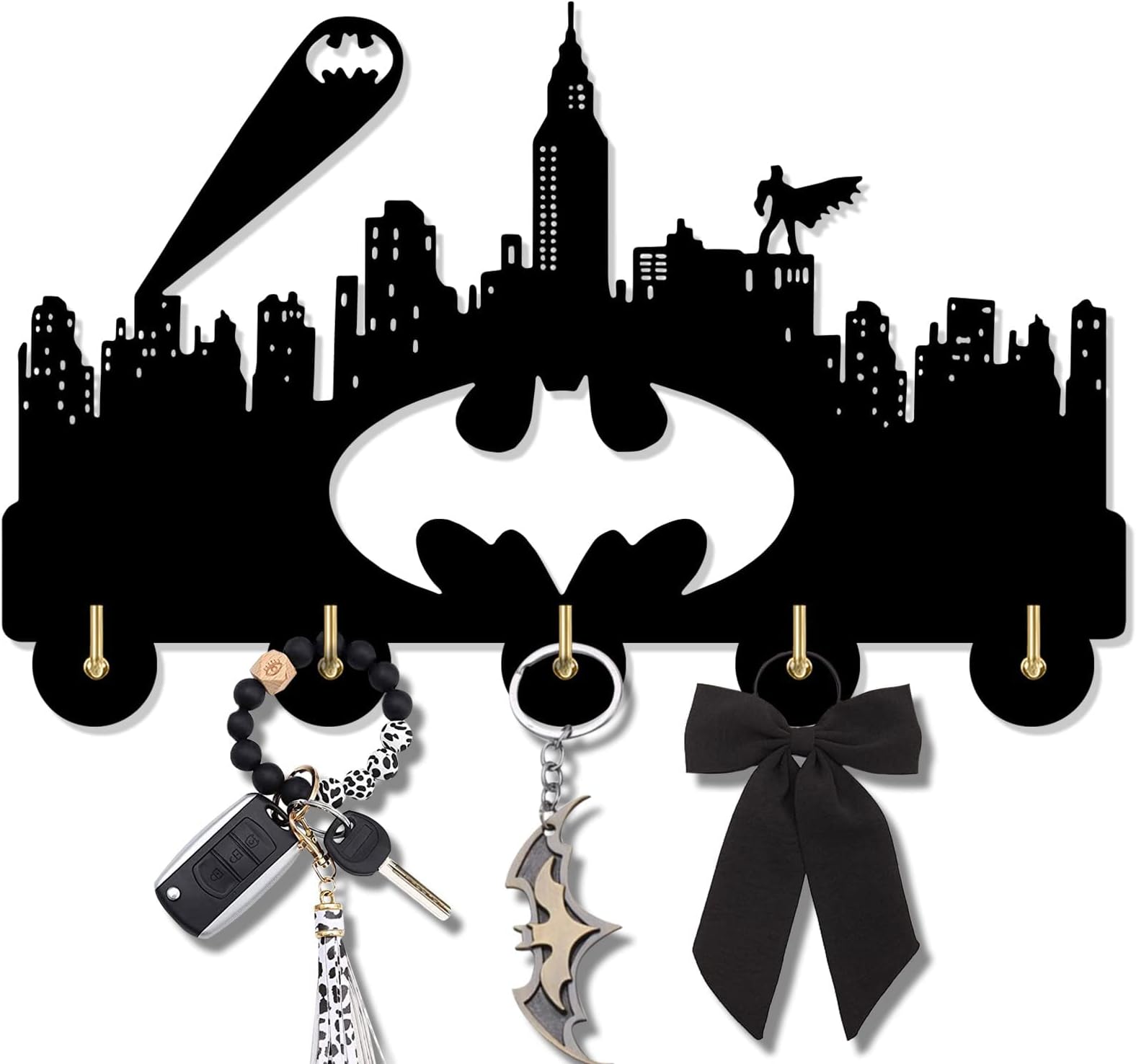 Amazon.com: ANTWAX Bat & Man Key Holder, Black Key Hooks Wall Mounted ...