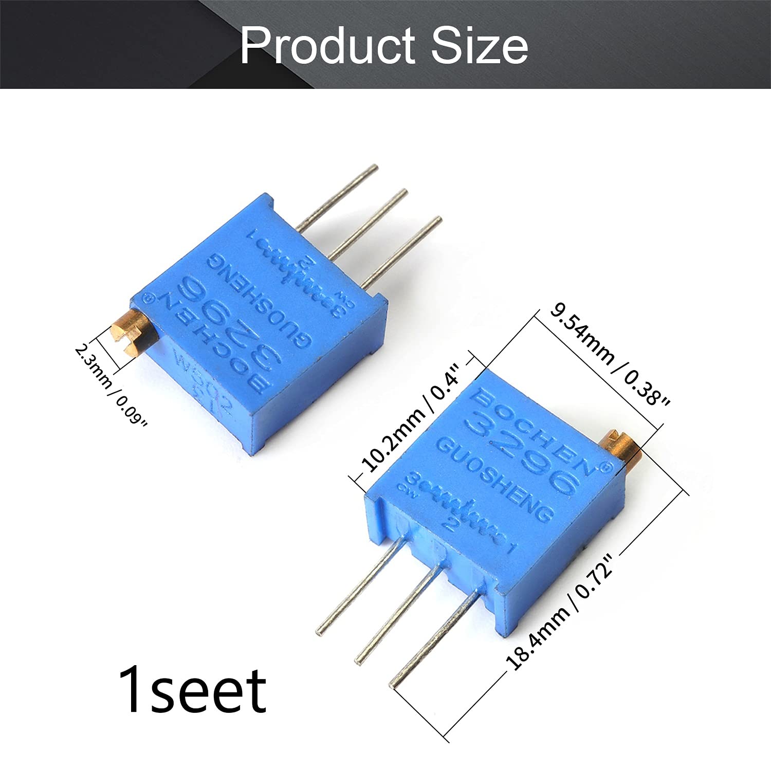 Snapklik.com : Fielect 10Pcs 5K Ohm Multiturn Trimmer Potentiometer ...