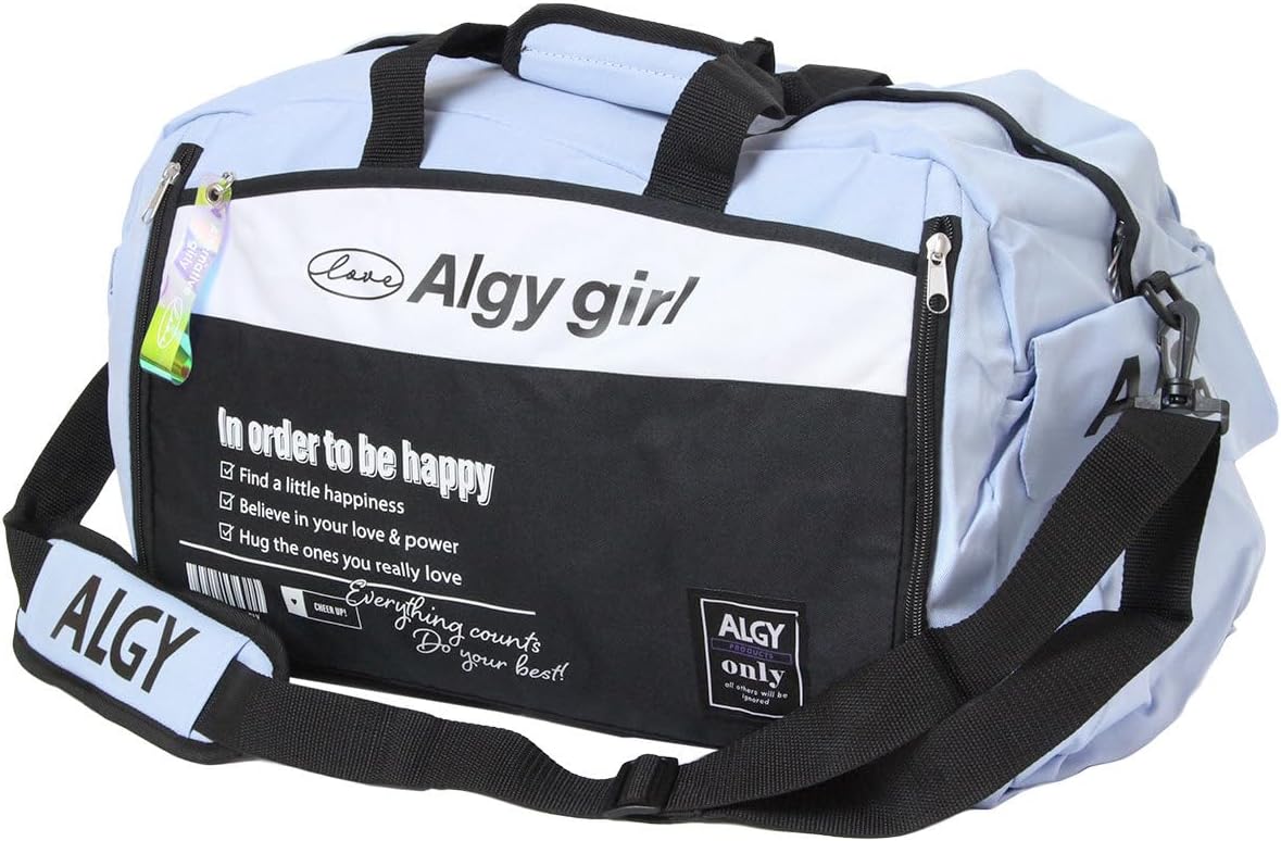 Amazon | ボストンバッグ 女の子 キッズ 子供 ALGY アルジー バッグ 旅行 合宿 2泊3日 50L サックス F | ボストンバッグ