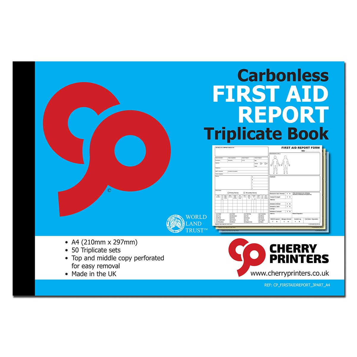 Cherry Carbonless NCR First Aid Report Triplicate Book A4 50 Sets ...