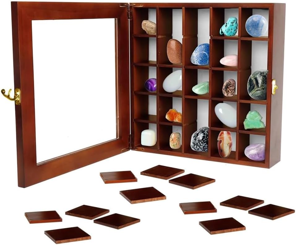 Amazon.com - JUTSTJUKO Adjustable Rock Display Case Rock Collection Box ...