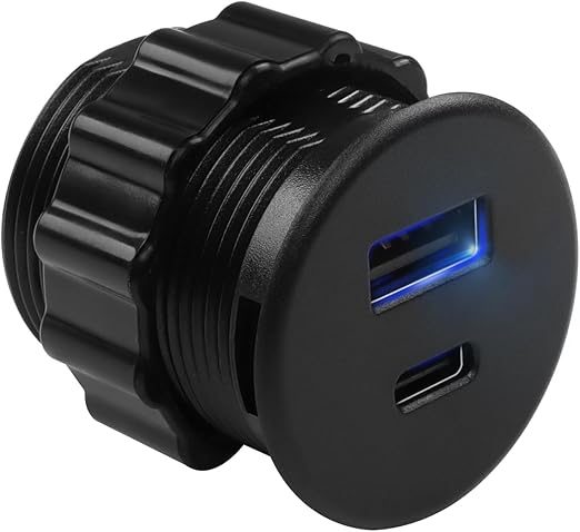 Amazon.com: QIANRENON 2 Port USB C & USB Threaded Fixed Fast Charging ...