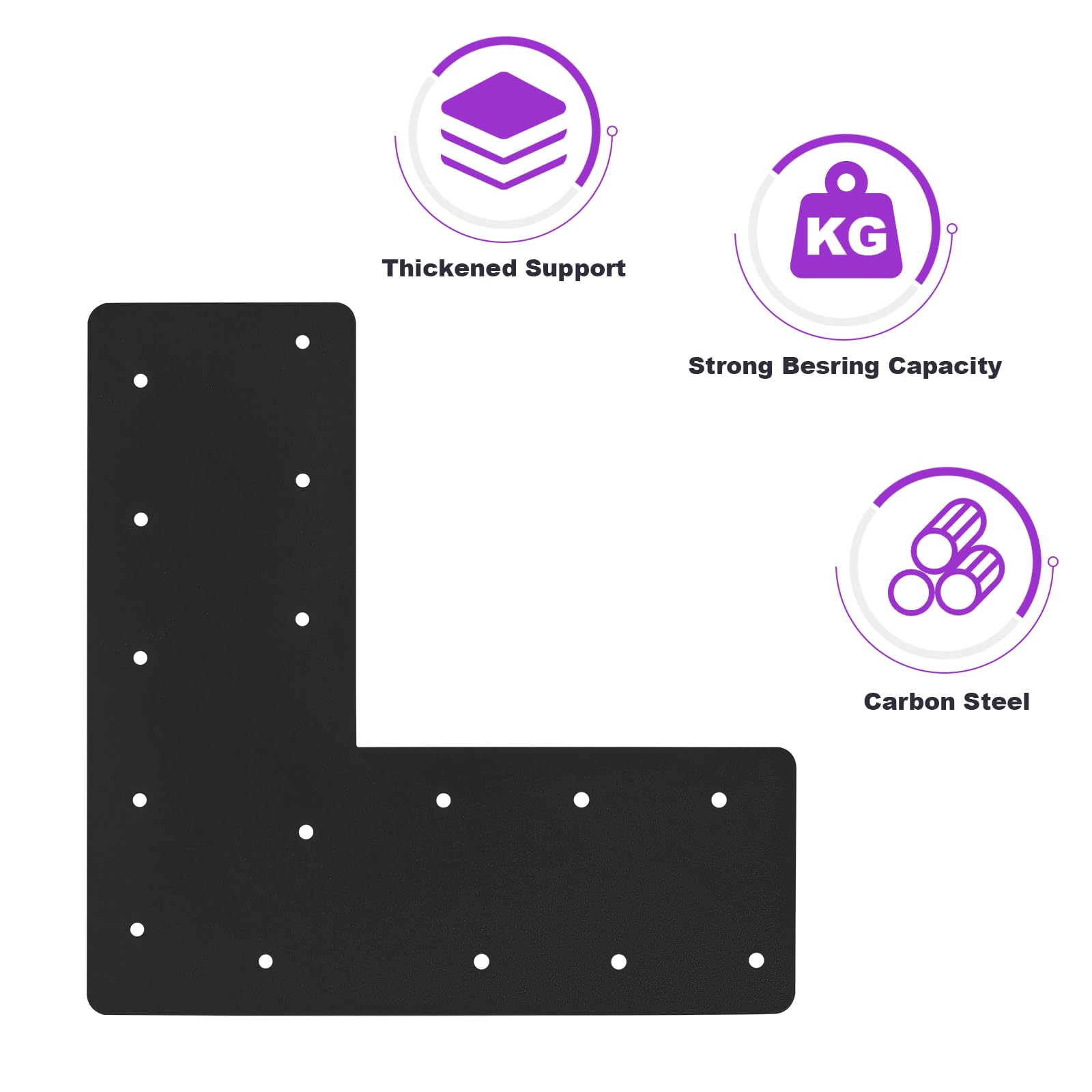 Snapklik.com : 4 Pcs 13.2"x 5"L Shape Flat Bracket, Mending Plate