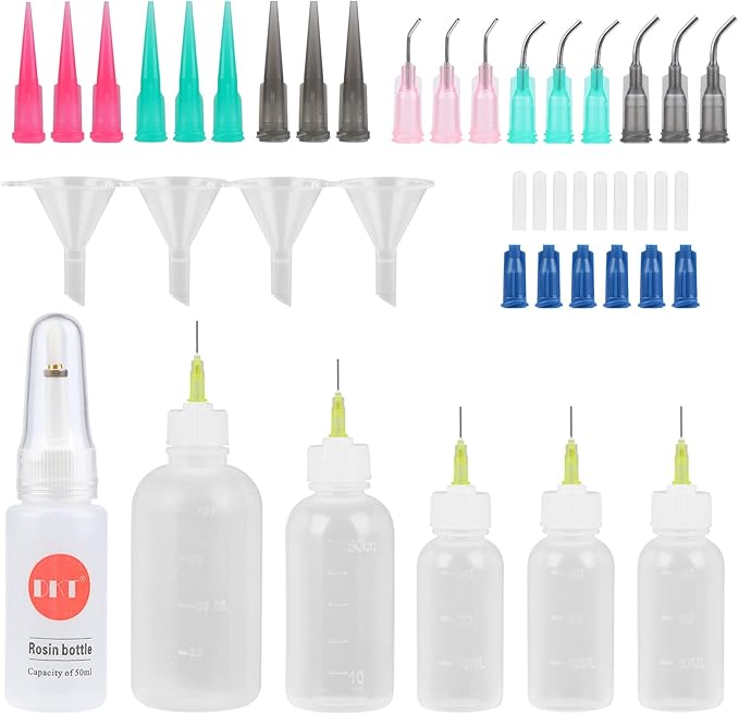 6Pcs Needle Tip Bottle Set with 16G 18G 20G Elbow Blunt Needle and Cap ...