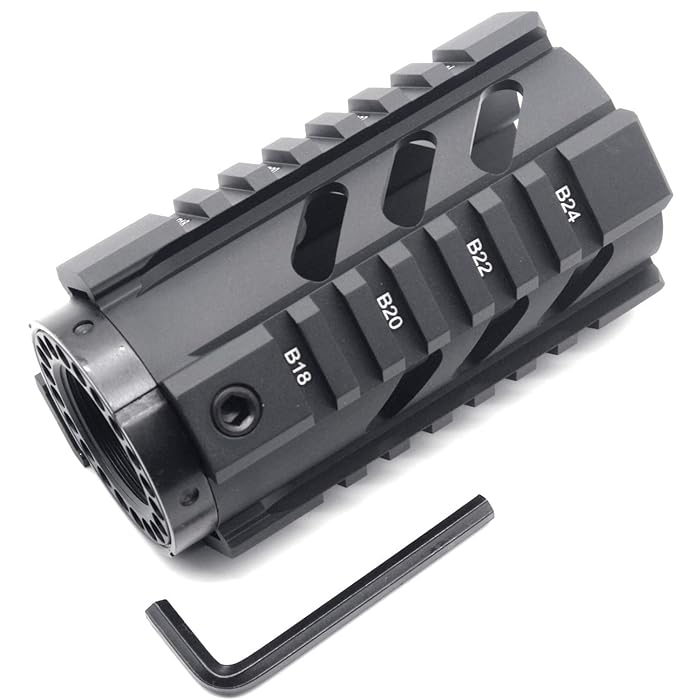 Buy TRIROCK New 4'' Black Quad Rail AR15 M16 Handguard Picatinny Rail ...