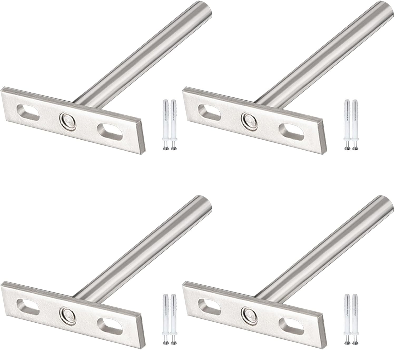 KingYH 4 Pack Floating Shelf Support 75mm Hidden T Bracket with Screws ...