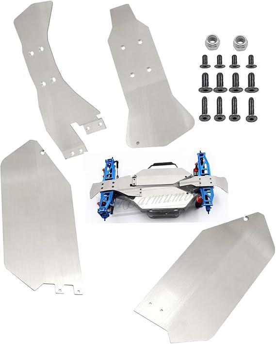 Amazon.com: Rcarmumb Stainless Steel Chassis Armor Skid Plate Protecter ...